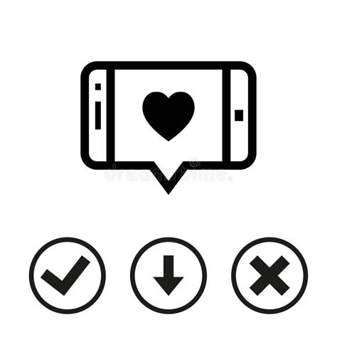 Message Or Love Chat On Smartphone Icon Stock Vector Illustration Flat Design Stock Vector