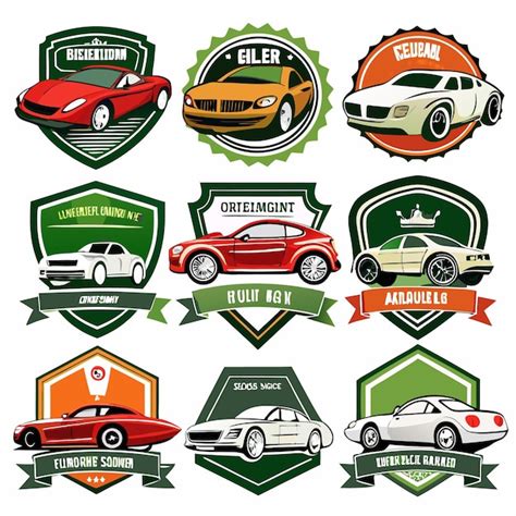Diseño De Etiquetas De Automóviles De Colección Premium Vector