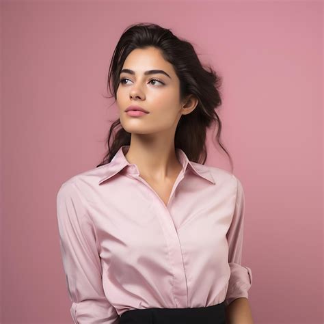 Premium Ai Image Arian Woman Posing On Pink Background