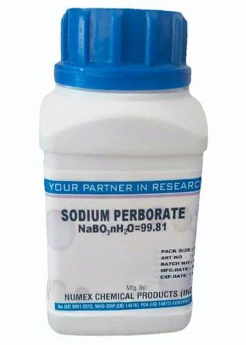 Lab Grade Sodium Perborate Powder 98 Packaging Size 500gm At ₹ 380