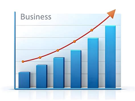 A Blue 3d Bar Graph Showing A Steady Increase In Business Performance With An Orange Arrow