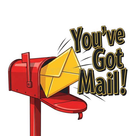 You Ve Got Mail Cartoon Mailbox With Envelope Stock Illustration