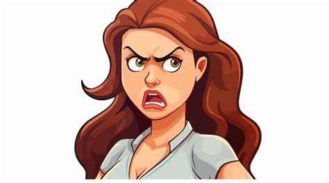 Cartoon Annoyed Woman Sticker Illustration Premium Ai Generated Vector