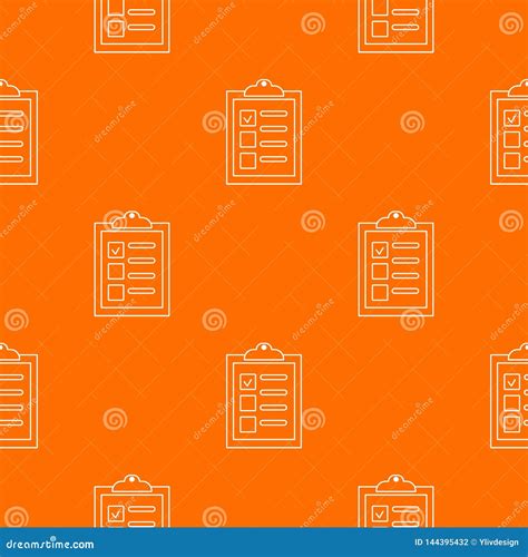 Checklist Pattern Vector Orange Stock Vector Illustration Of Check