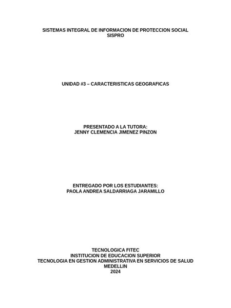 Evaluacion Sispro Paola Saldarriaga Pdf Costo De La Vida