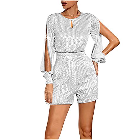 Odeerbi Solid Color Sequin Jumpsuits For Women 2025 Fashion Ethnic