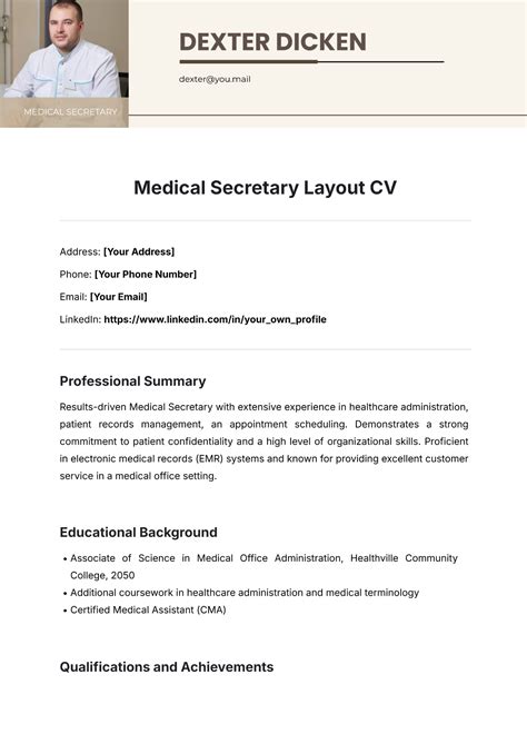 Free Medical Cv Templates To Edit Online And Download