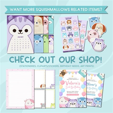 Squishmallows Sticker Set Printable Squishmallows Png Digital