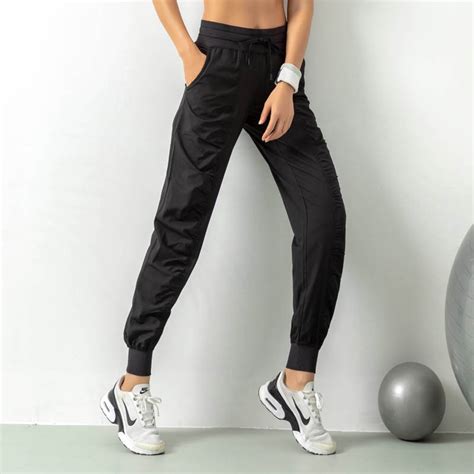 Womens Quick Dry Athletic Gym Fitness Sweatpants With Both Sides