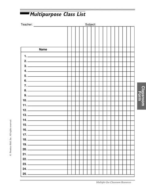 Blank Class List ≡ Fill Out Printable Pdf Forms Online Blank Class List ≡ Fill Out Printable Pdf Forms Online