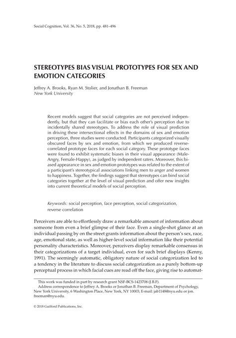 PDF Stereotypes Bias Visual Prototypes For Sex And Emotion Categories