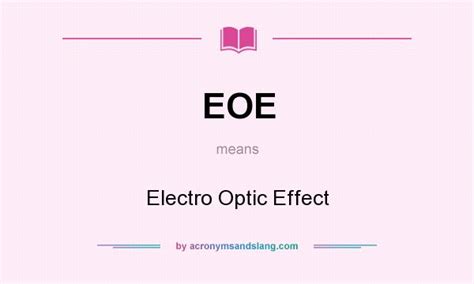 Eoe Electro Optic Effect In Undefined By