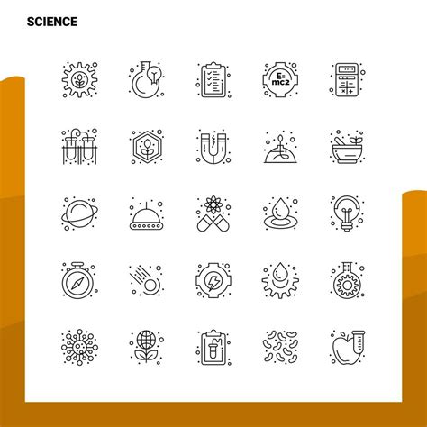 Set Of Science Line Icon Set 25 Icons Vector Minimalism Style Design Black Icons Set Linear