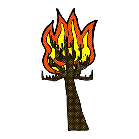 Comic Cartoon Tree On Fire Stock Illustration Illustration Of Clip 52881489