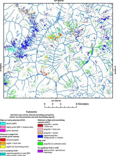 Distribution Of Alteration Mapped By Aster That Was Used In Gis