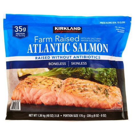 Kirkland Signature Farmed Atlantic Salmon 6 Oz 8 Oz Center Cut