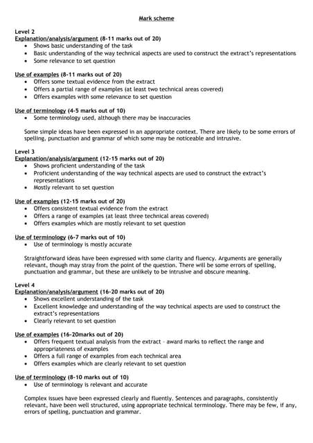 Tv Drama Mark Scheme Doc
