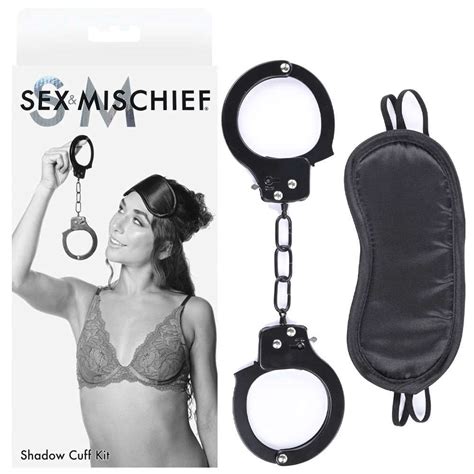 Sex And Mischief Shadow Cuff Kit Black 2 Piece Set Kinkii Klosett
