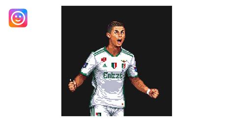 Pixel Art Of Cristiano Ronaldo Celebrating A Goal Football Kit Retro 16 Bit Style Football