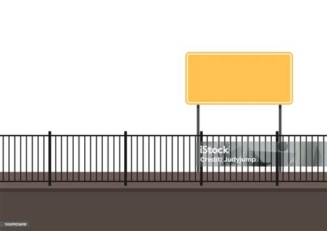 거리 광고판 빌보드 벡터입니다 텍스트를위한 여유 공간 복사 공간 길가 교량에 대한 스톡 벡터 아트 및 기타 이미지 교량 울타리 0명 Istock