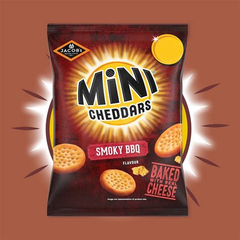 30x Jacobs Mini Cheddars Smokey Bbq 45g One Pound Crisps