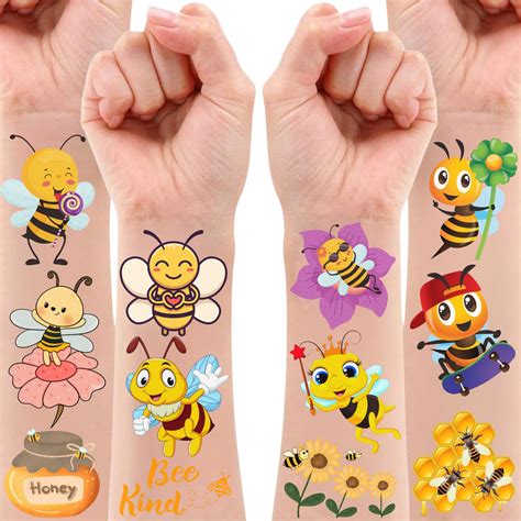 Bee Temporary Tattoos 50pcs Bee Birthday Party