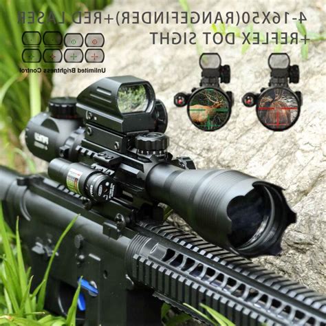 3in1 Combo 4 16x50 Rangefinder Rifle Scope W Red