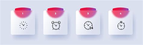 Premium Vector Clocks Set Icon Punctuality Alarm Clock Hour Minute Planning Schedule Plan