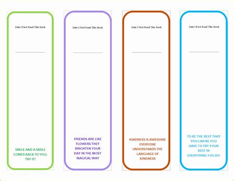 Free Editable Printable Bookmark Templates