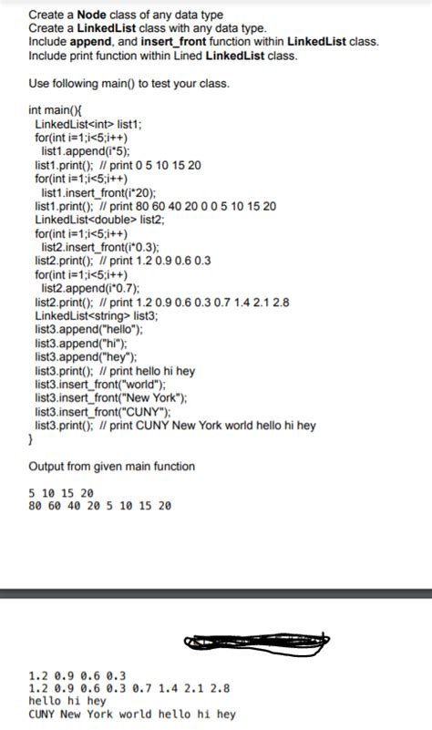 Solved Create A Node Class Of Any Data Type Create A