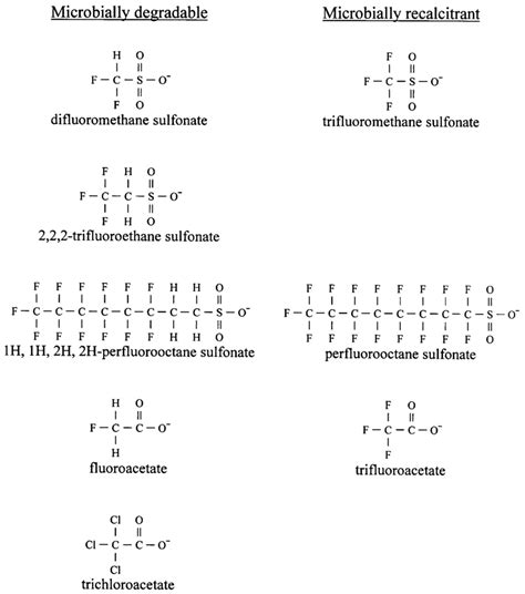 Examples Of Fluorinated Compounds That Are Microbially Degradable And