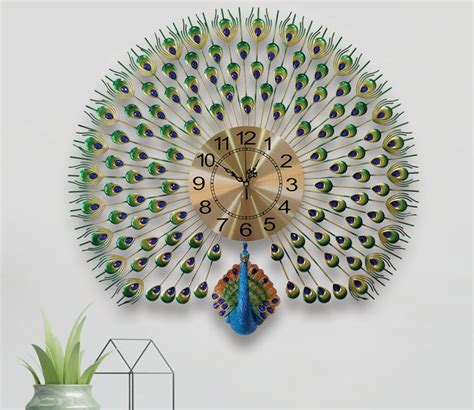 Buy Peacock Wall Clock Online Upto 70 Off Wooden Street
