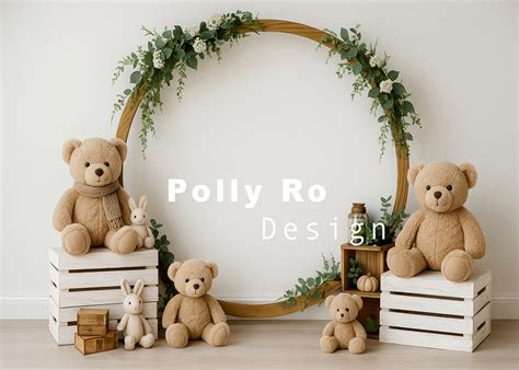 Avezano Teddy Bear And Floral Arch Backdrop Designed By Polly Ro Desig