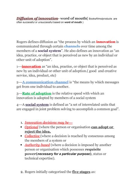 Spatial Diffusion Theory Diffusion Of Innovation Word Of Mouth