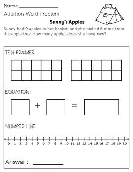 Addition And Subtraction Word Problems To Camping Theme By Owl School Studio