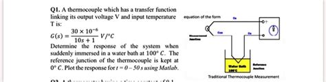 A Thermocouple Which Has A Transfer Function Linking Its Output Voltage