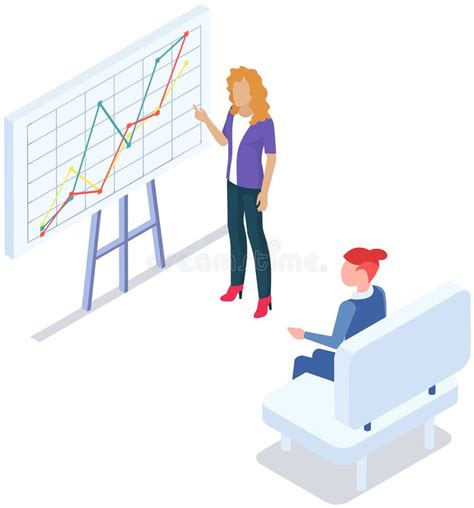 Woman Analyses Digital Report With Statistics Statistical Indicators