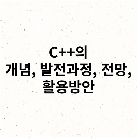 C 의 개념 발전과정 전망 활용방안