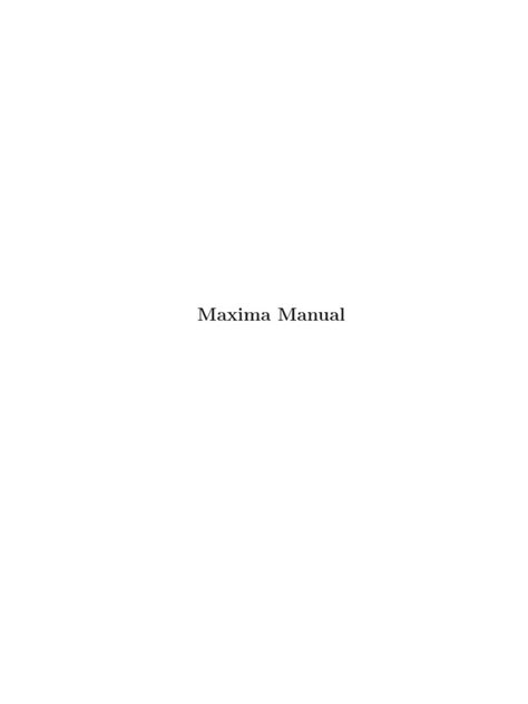 maxima manual pdf parameter computer programming factorization