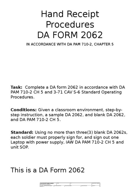 Da Form 2062 Printable Form 2025