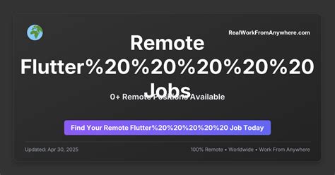 Remote Flutter Jobs Work From Anywhere