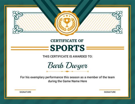Athletic Certificate