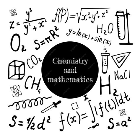 Premium Vector Simple Set Depicting Mathematical And Chemical Formulas