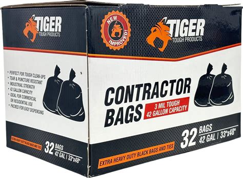 Tiger Tough 42 Gallon Contractor Garbage Bags 3 Mil Heavy