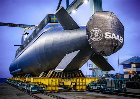 Saab Launches Hms Halland Submarine After Mid Life Upgrade Naval News