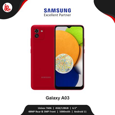 Jual Samsung Galaxy A03 4gb 128gb Red Black Blue Shopee Indonesia
