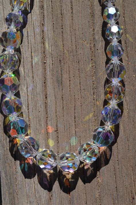 Gorgeous Swarovski Crystal Necklace With Aurora Borealis Etsy T