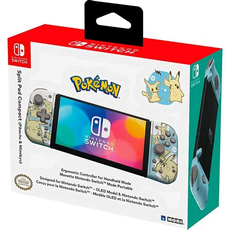 Hori Split Pad Compact Pikachu Nintendo Switch Controller Grey Techinn