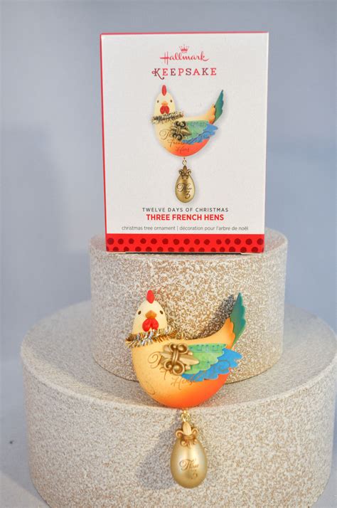Hallmark Three French Hens 12 Days Of Christmas 2013 Ornament Ebay