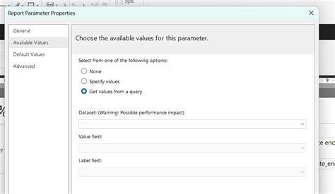 Sql Server How To Populate Ssrs Parameter With Unique Values From Pre Existing Dataset Stack
